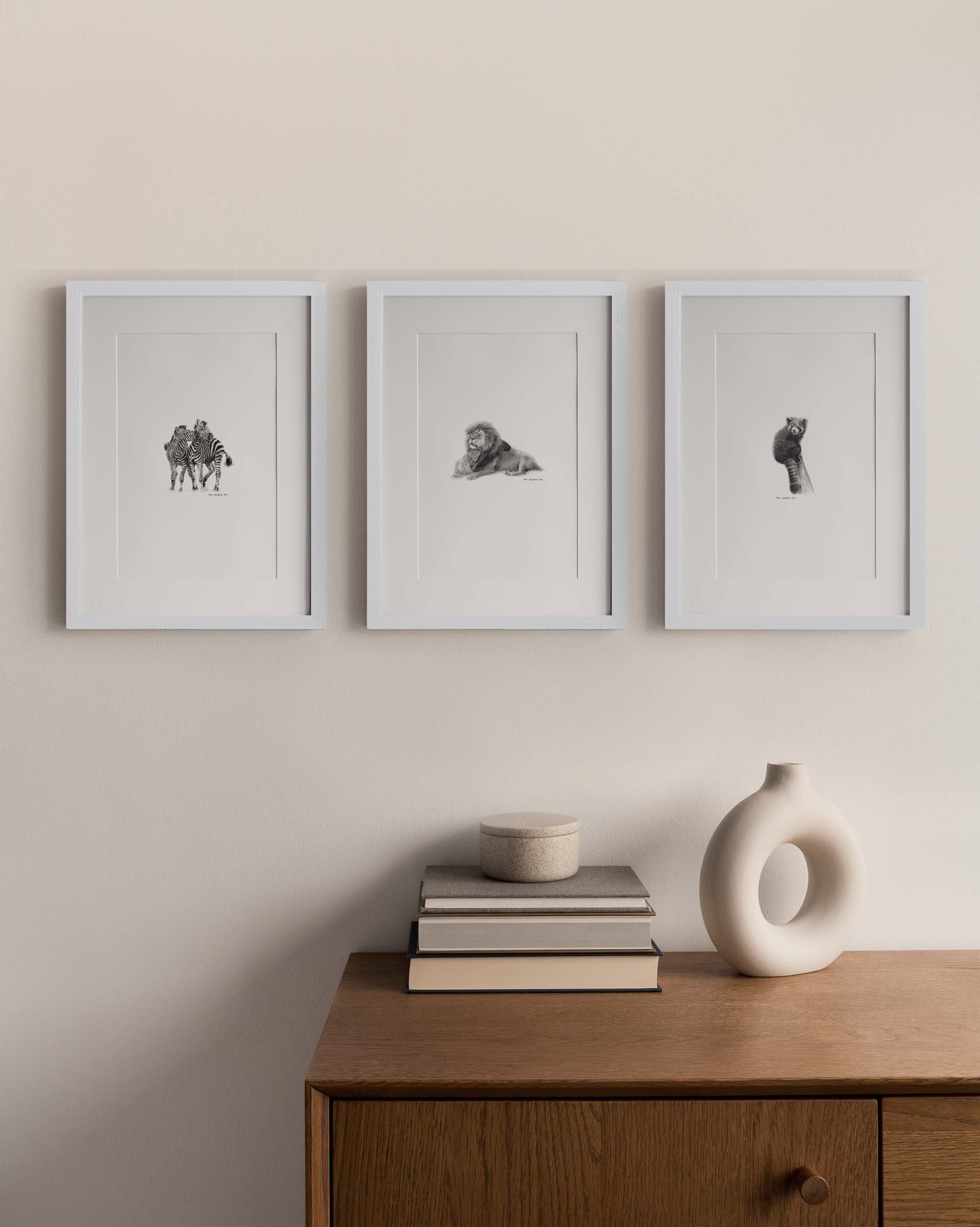 Lion Pencil Drawing Wall Art Minimalist Animal Wall Art - Etsy