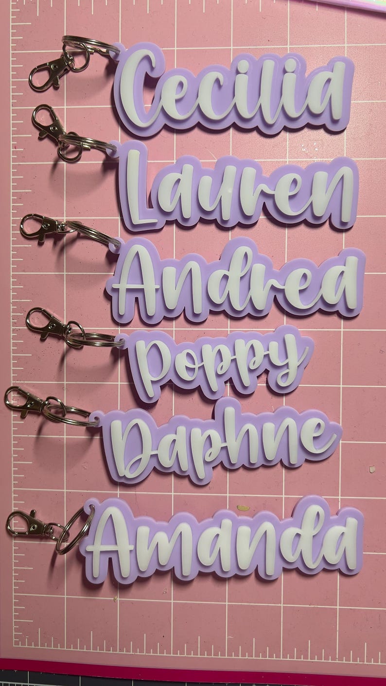 Personalized Acrylic Key Chain / Backpack / Name Tag - Etsy