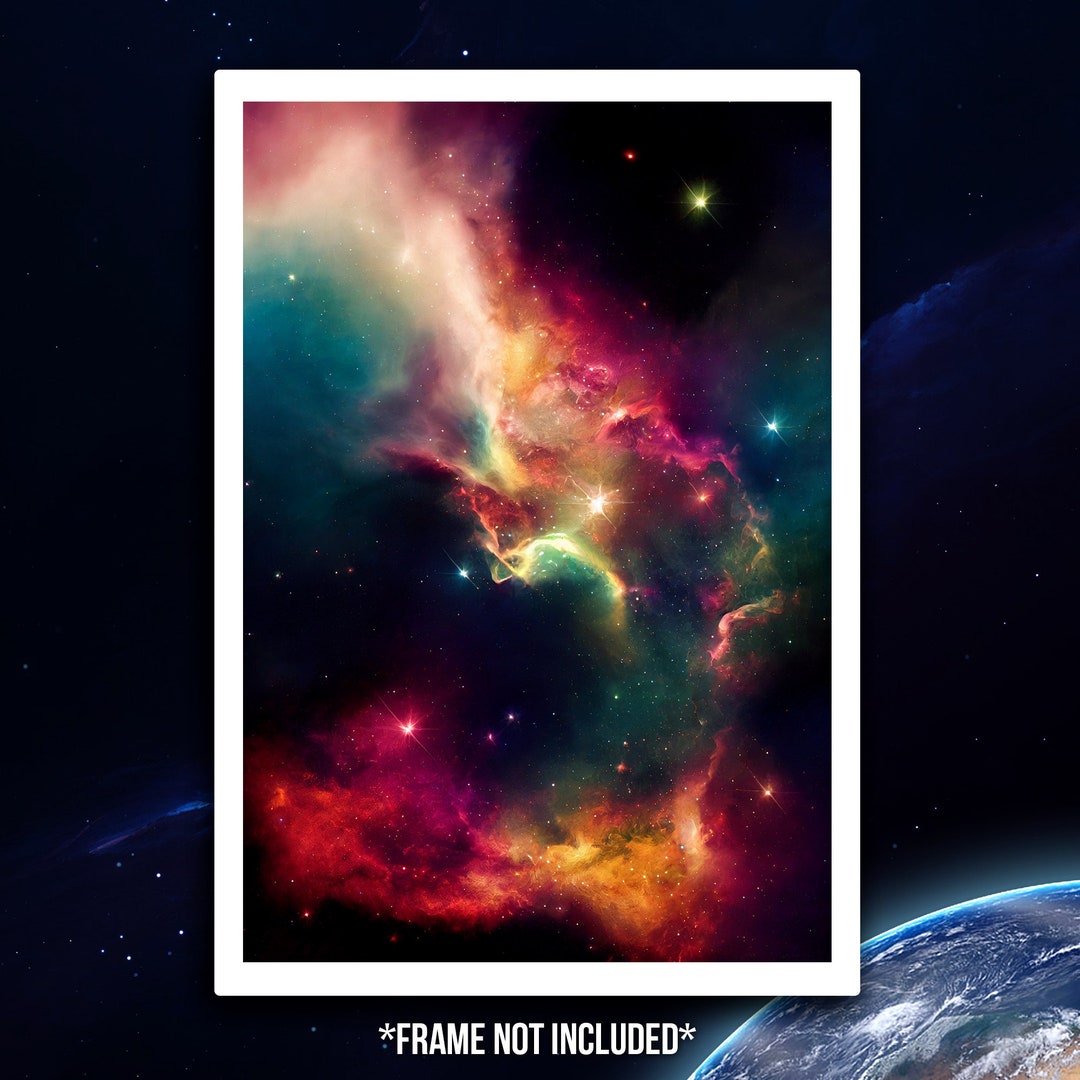 Endless Color Nebula- Satin Posters (300/210gsm) Space Art, Multicolor ...