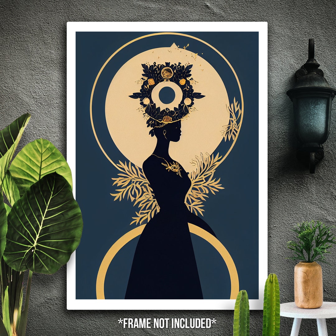 Dark Goddess Blue and Gold - Satin Posters (300/210gsm) Princess ...