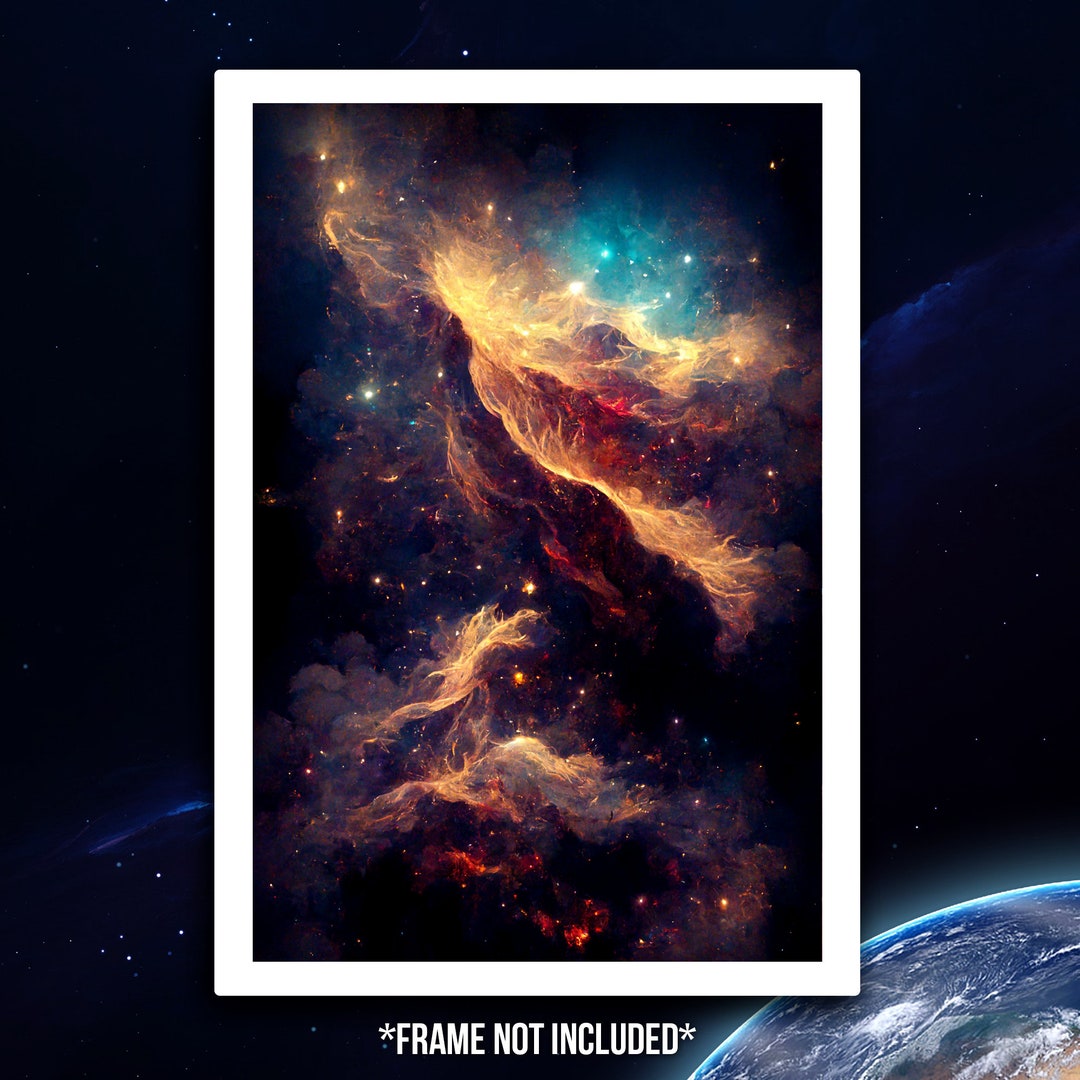 Deep Space Nebula - Satin Posters (300/210gsm) , Retro Space Art, Stars ...