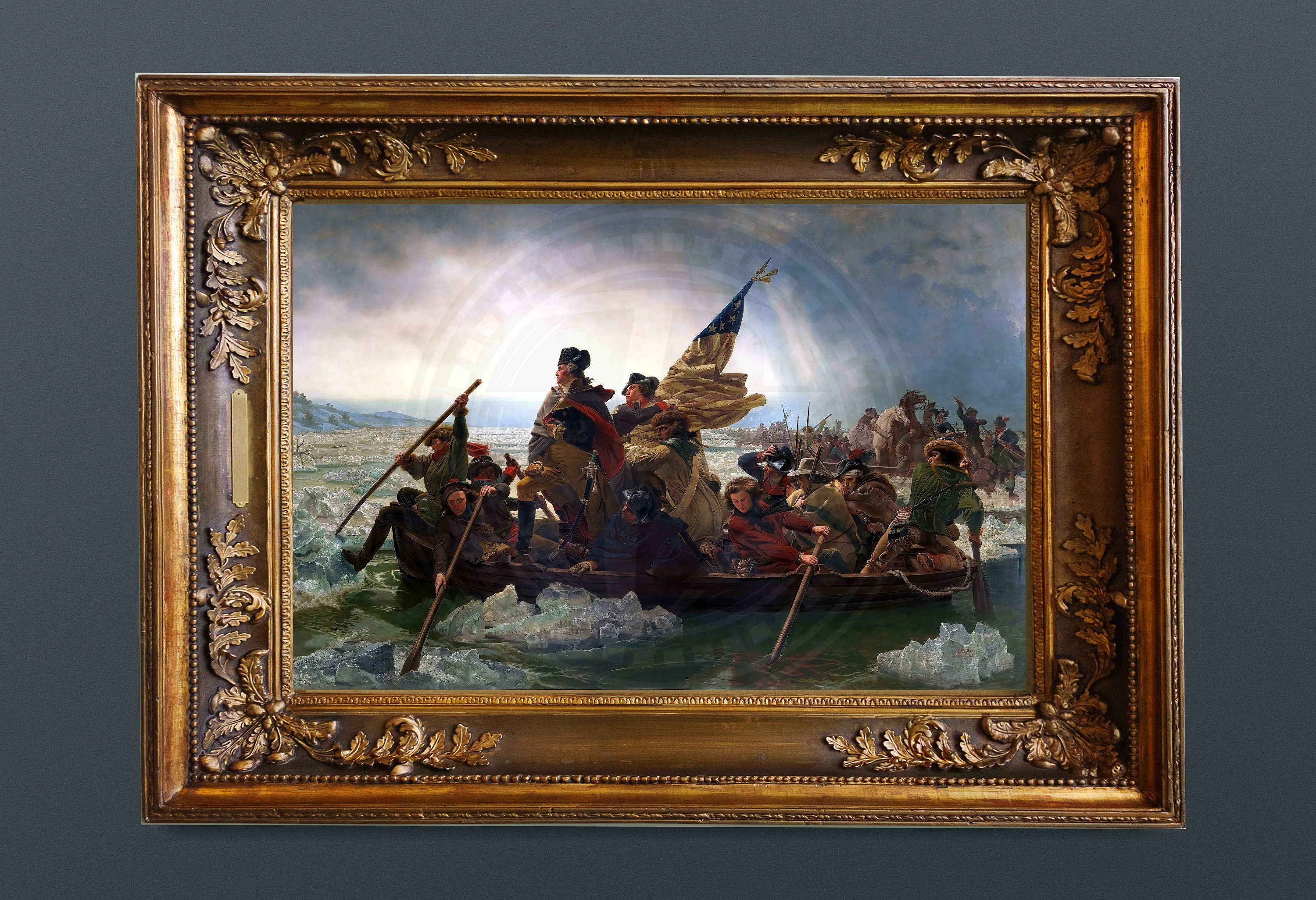 George Washington Crossing the Delaware 1851 Vintage Historical ...