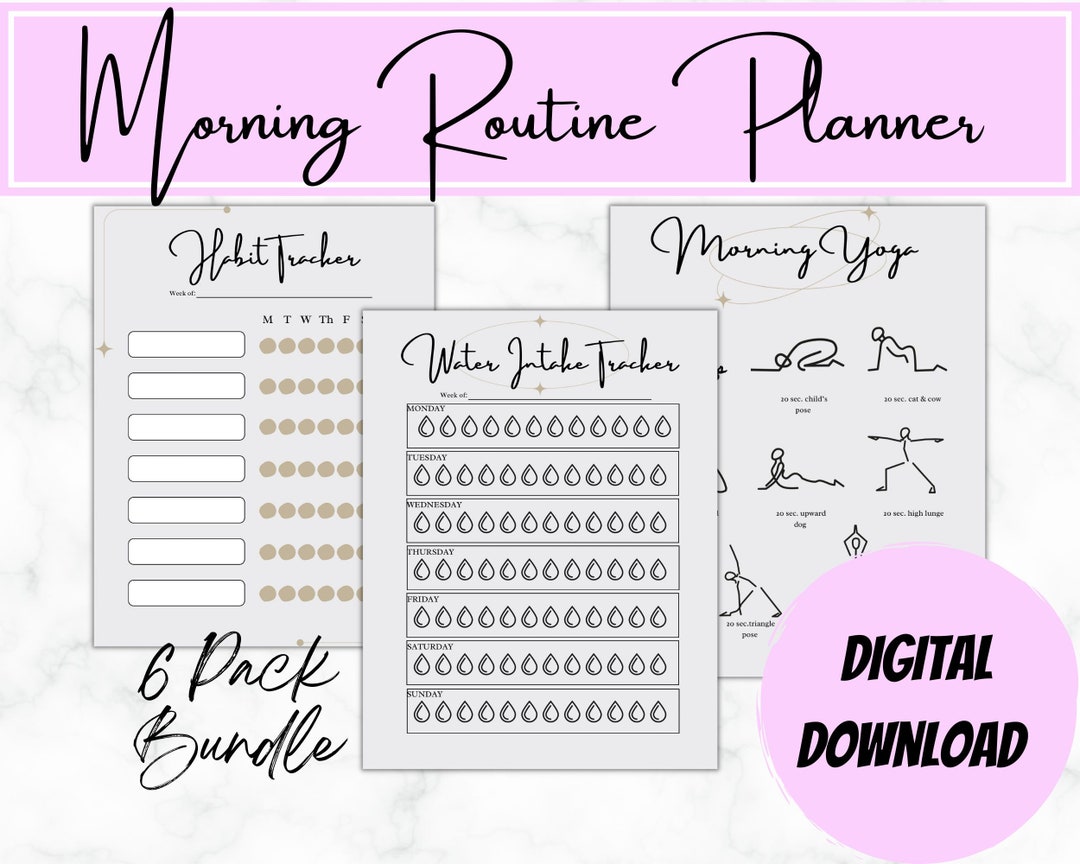 Morning Routine Planner, Morning Routine Printable Sheets, Habit ...