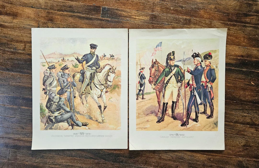 Vintage Army Infantry Military Prints Set - Etsy
