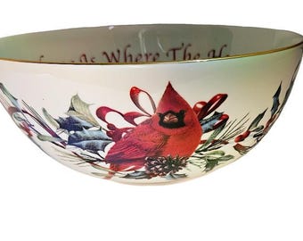Winter Greetings Rim Soup Bowl, Lenox Winter Greetings China, Holiday ...