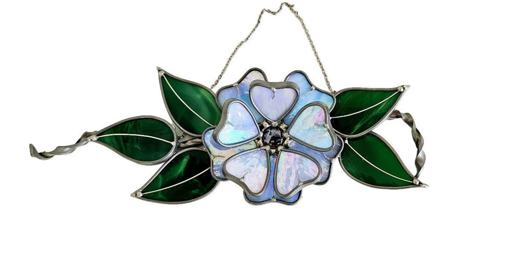 Vintage Flower Stained Glass Suncatcher - Etsy