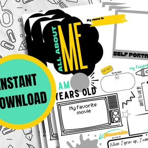 All About Me, All About Me Printable, Homeschool Worksheet, First Day ...