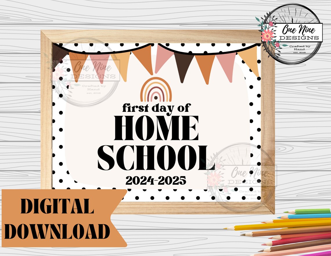 First Day of Homeschool Sign, First Day of School Sign, Printable ...