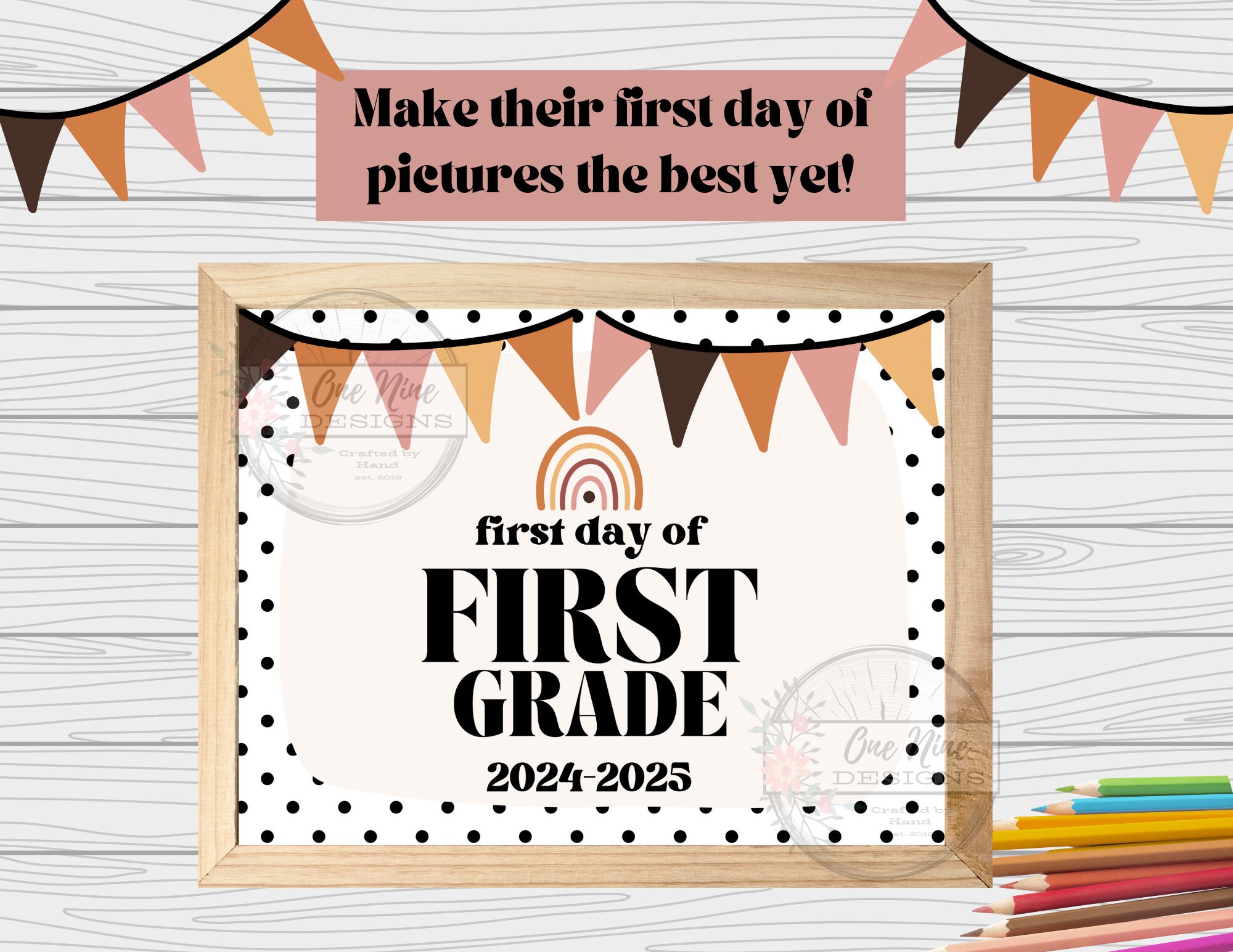 First Day of 1st Grade Sign, First Day of School Sign, Printable 1st ...