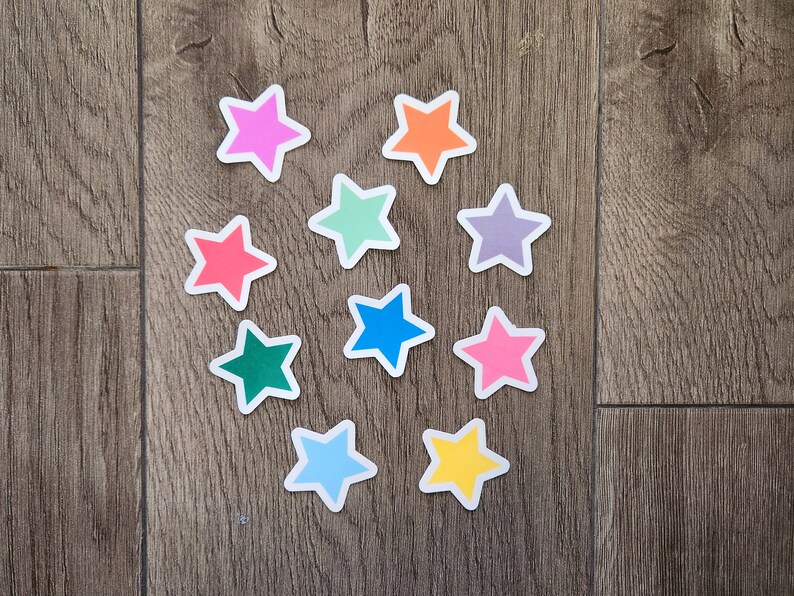 Mini Star Sticker Set Rainbow Star Set Vinyl Sticker Sets - Etsy