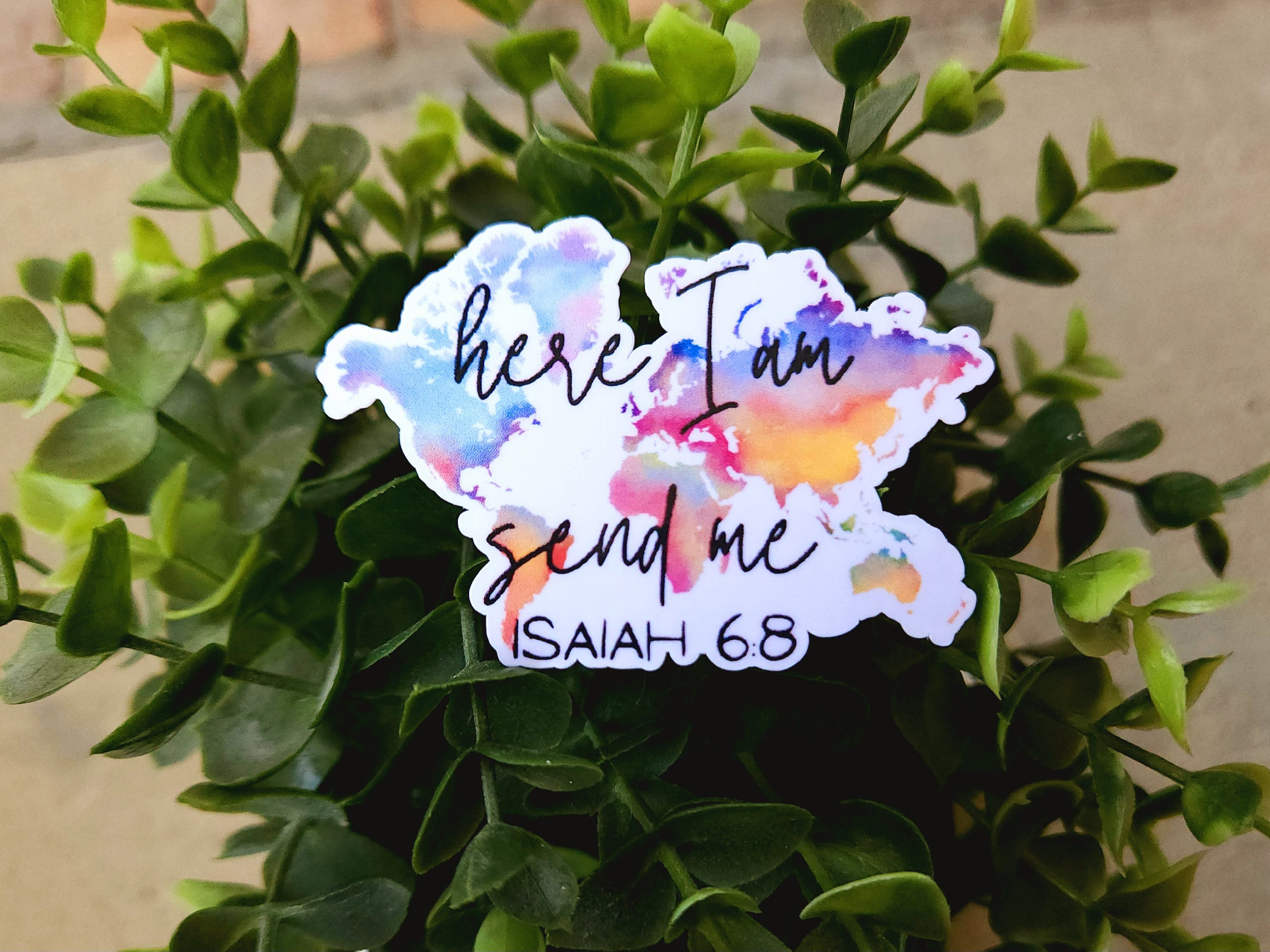 Here I Am Send Me Sticker, Send Me Map Sticker, Christian Sticker ...