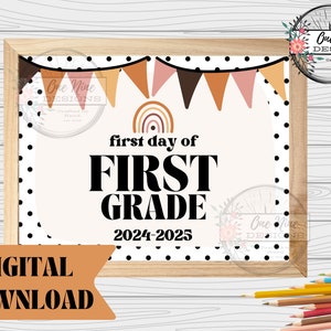 First Day of 1st Grade Sign, First Day of School Sign, Printable 1st ...