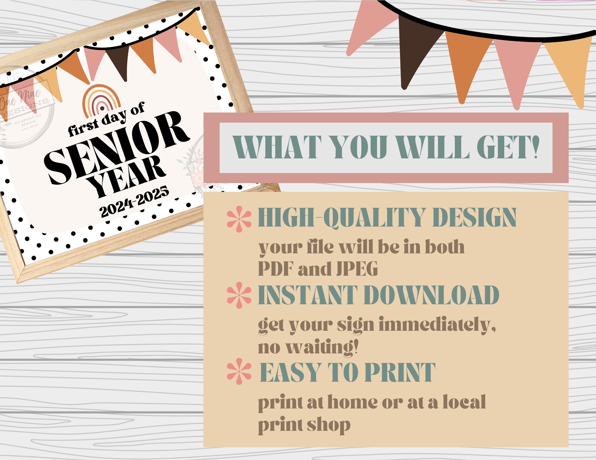 First Day of 12th Grade Sign, First Day of School Sign, Printable 12th ...