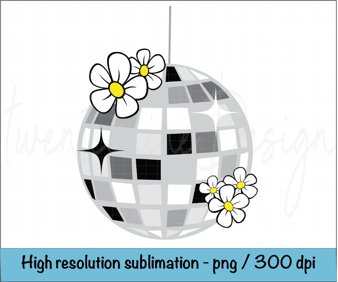 Disco Ball Daisy PNG, Disco Party, Flower Disco Ball Png - Etsy