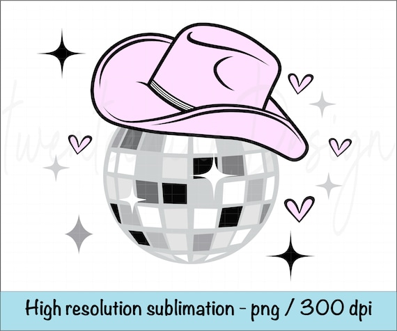Disco Ball Cowboy Hat PNG Disco Party Bachelorette Png - Etsy