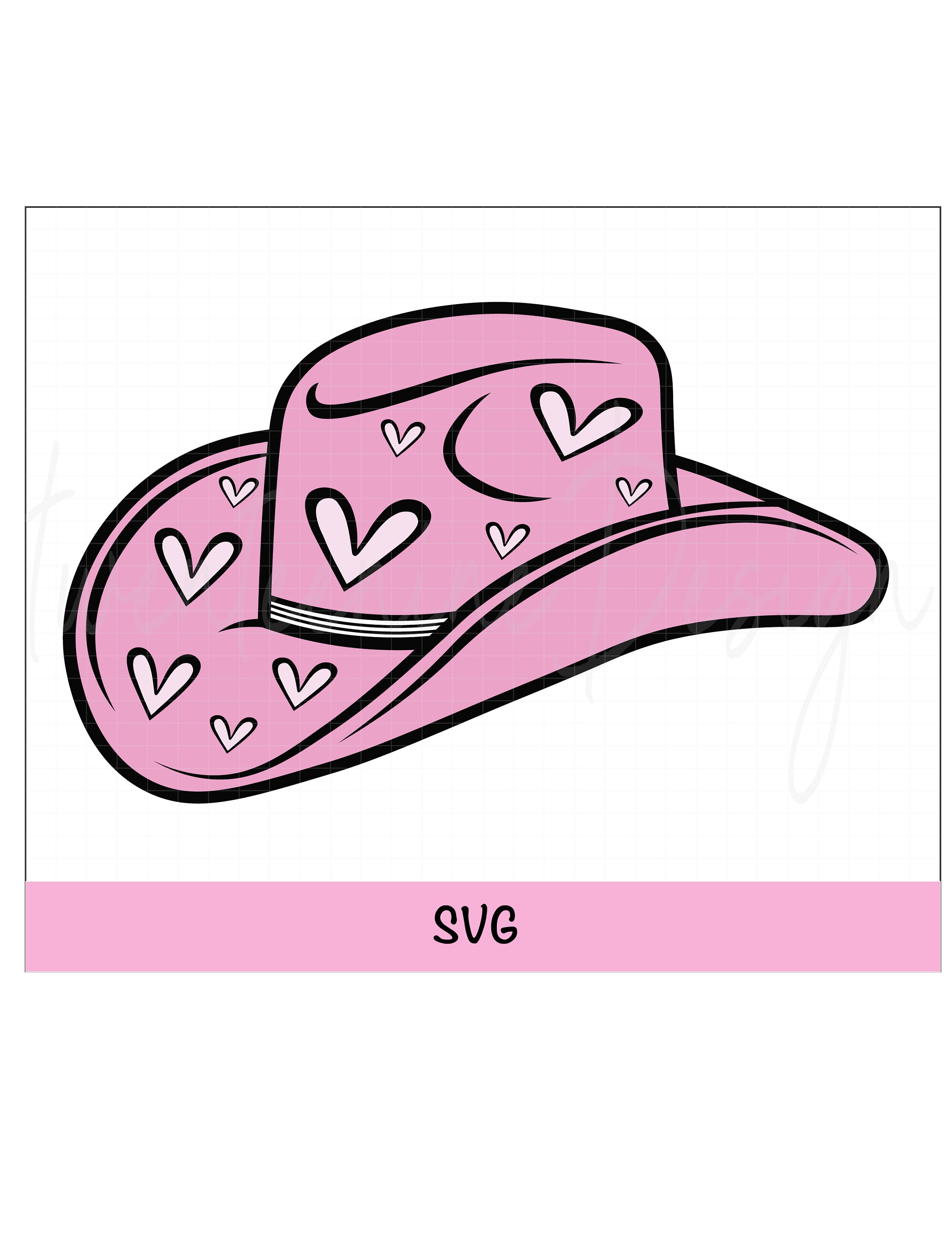 Cowboy Hat SVG, Cowboy Hat Hearts, SVG Cut File, Western, Bachelorette ...