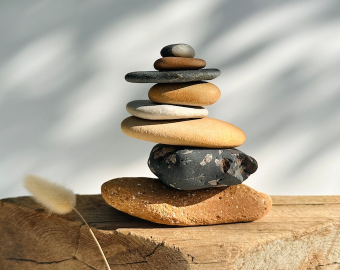 Balancing Stone Sculpture, Earthy Room Decor, Aesthetic Shelf Decor ...