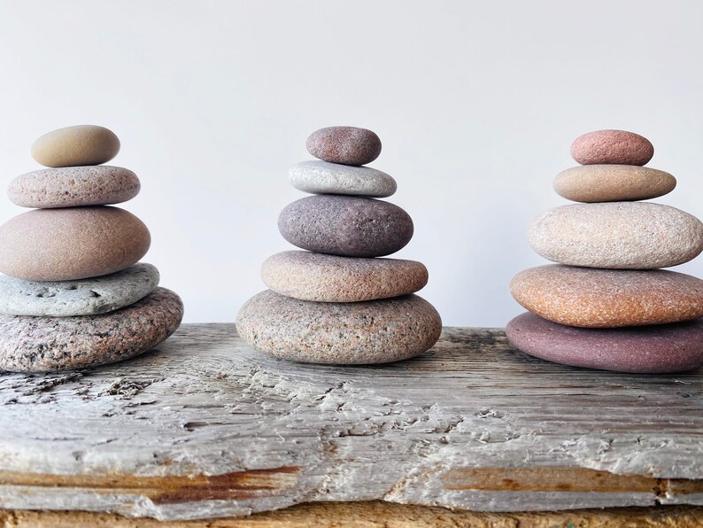 Boho Shelf Decor for Bathroom Stacking Stones Balancing - Etsy