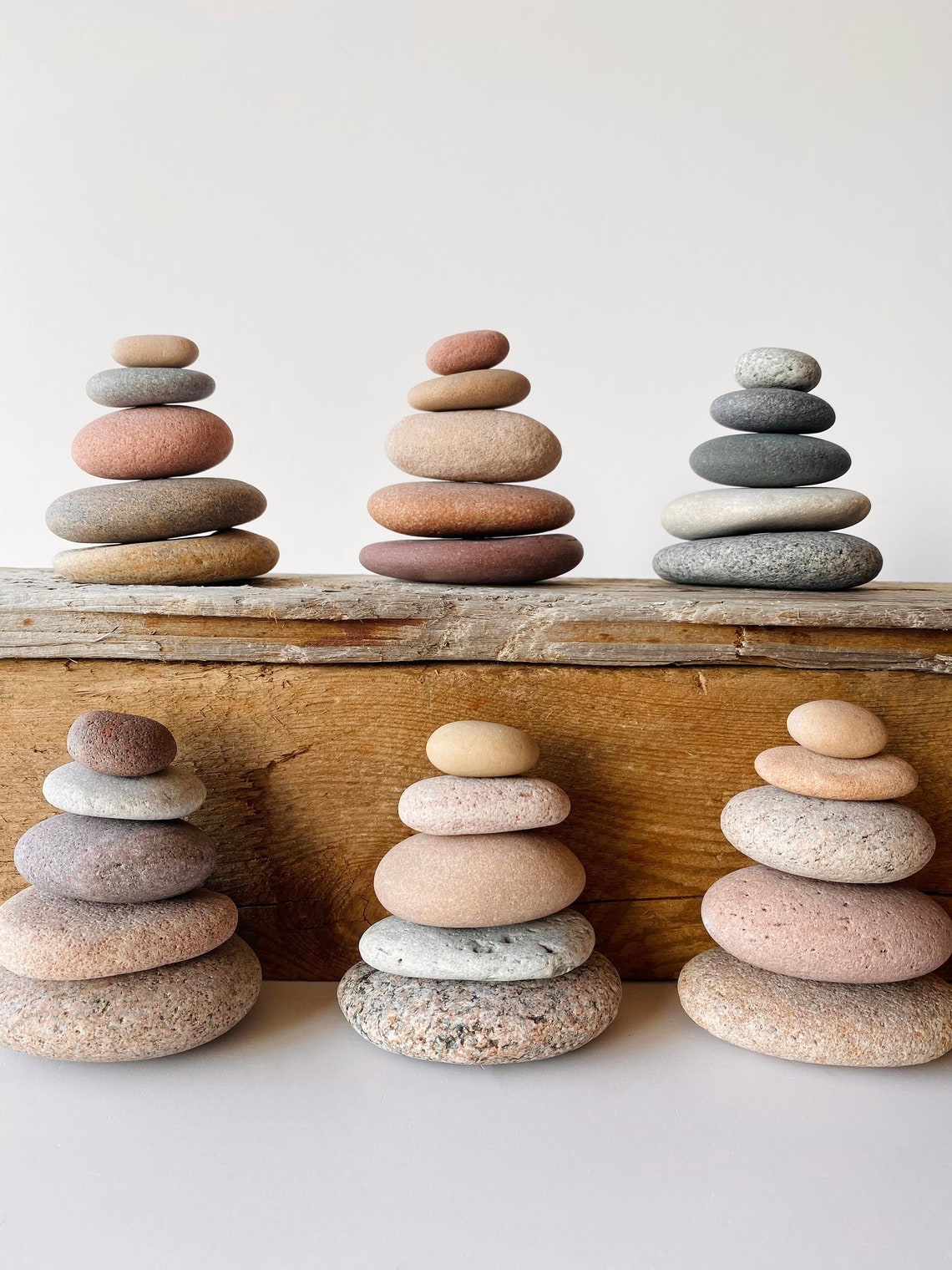 Boho Shelf Decor for Bathroom Stacking Stones Balancing - Etsy