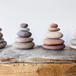 Boho Shelf Decor for Bathroom, Stacking Stones, Balancing Rocks, Spa ...