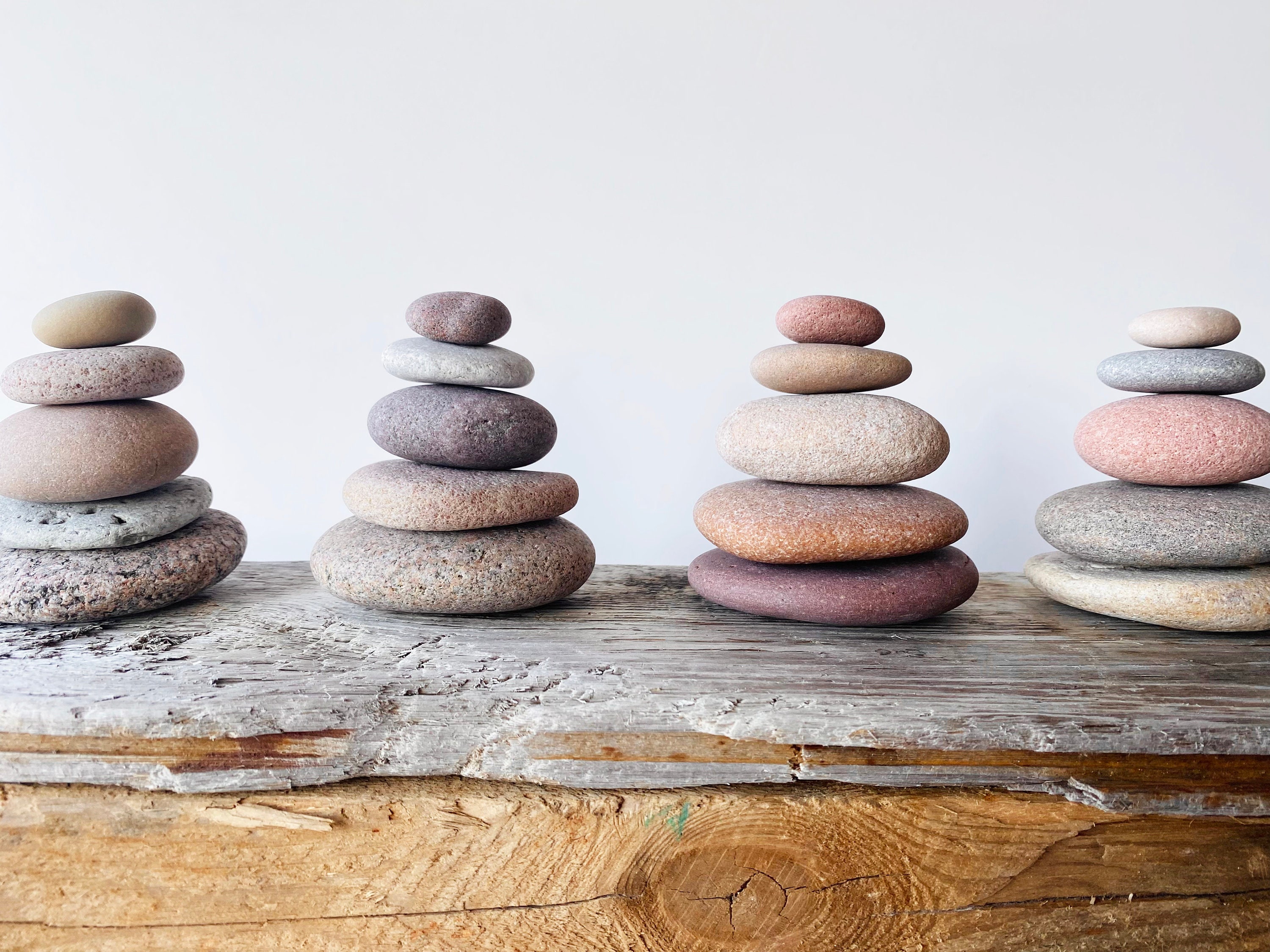 Boho Shelf Decor for Bathroom Stacking Stones Balancing - Etsy