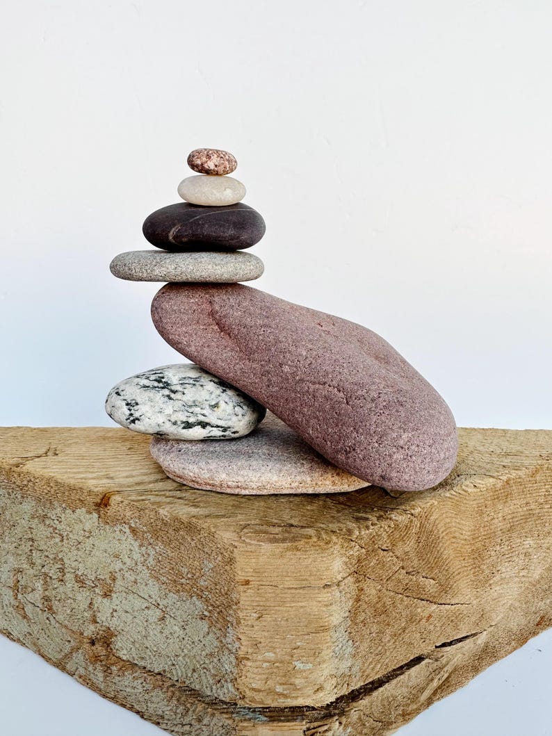 Balancing Stone Sculpture, Earthy Room Decor, Aesthetic Shelf Decor ...
