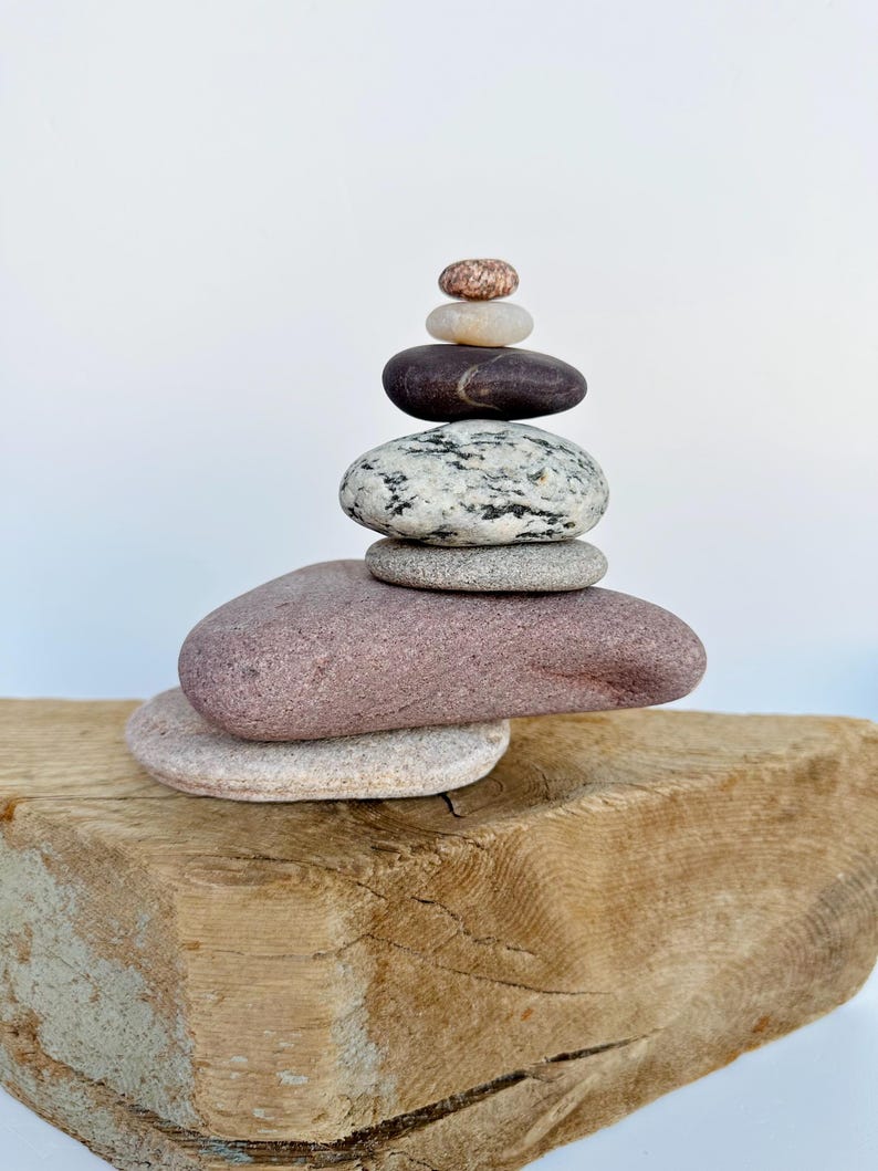 Balancing Stone Sculpture, Earthy Room Decor, Aesthetic Shelf Decor ...