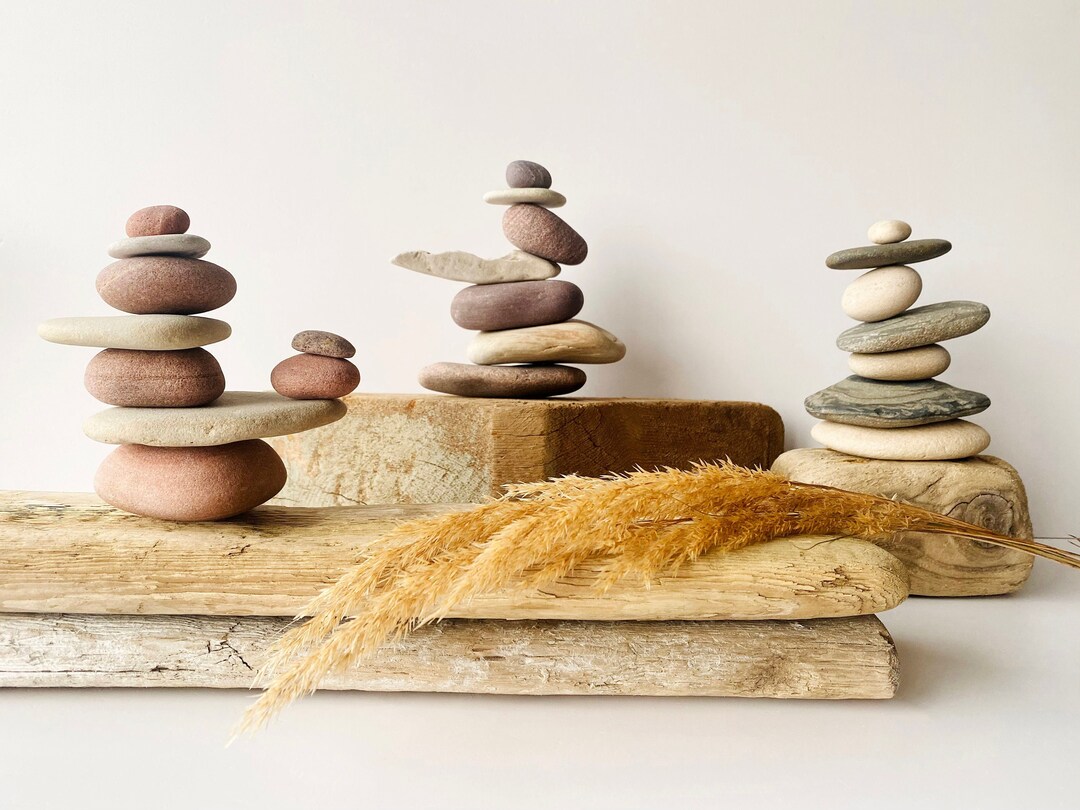 Japandi Art Cairn, Zen Rock Stack, Meditative Gifts, Calming Activities ...