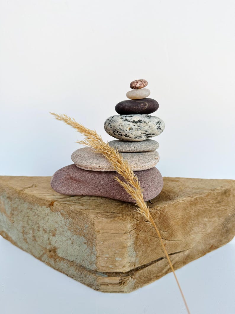 Balancing Stone Sculpture, Earthy Room Decor, Aesthetic Shelf Decor ...