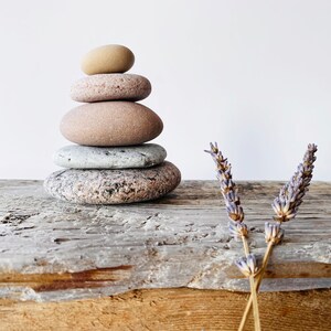 Boho Shelf Decor for Bathroom, Stacking Stones, Balancing Rocks, Spa ...