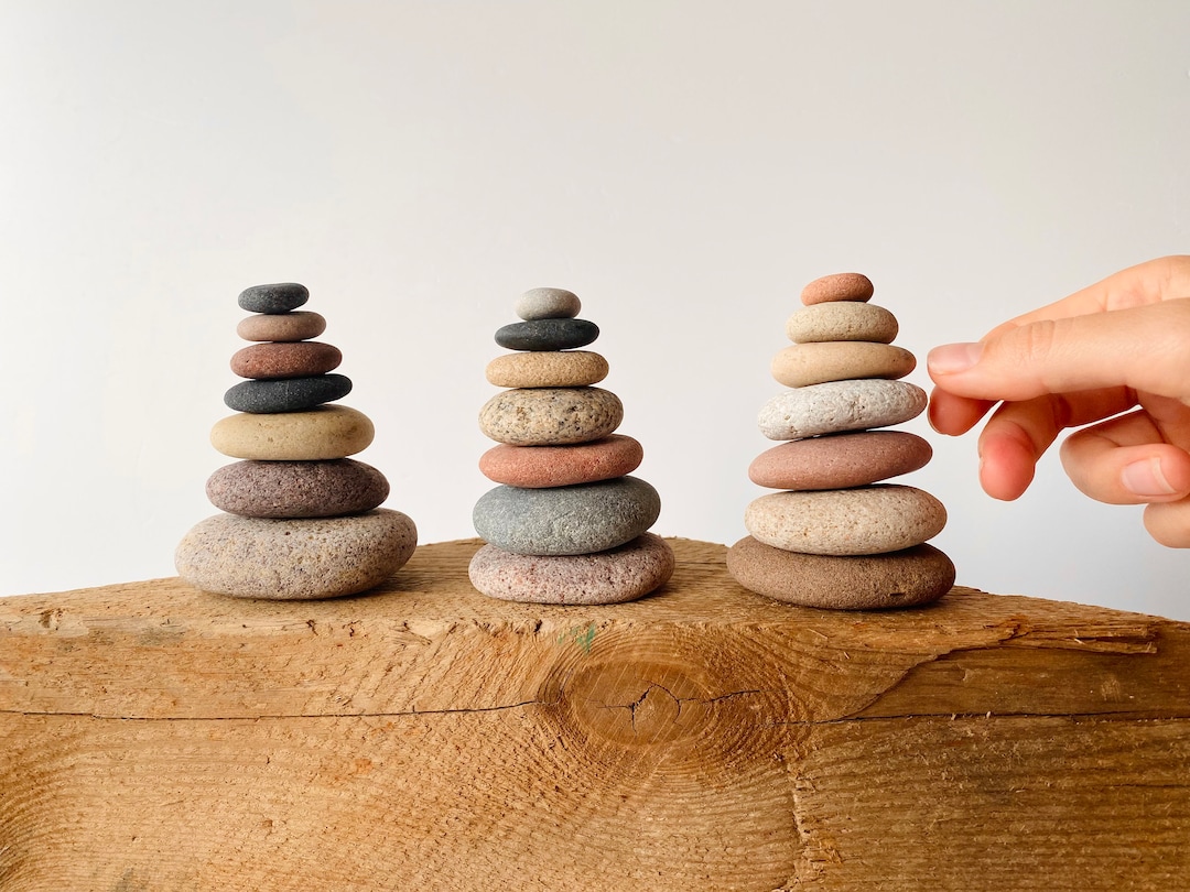 Mindfulness Gift Set, Stacking Stone Cairns, Aesthetic Room Decor Boho ...