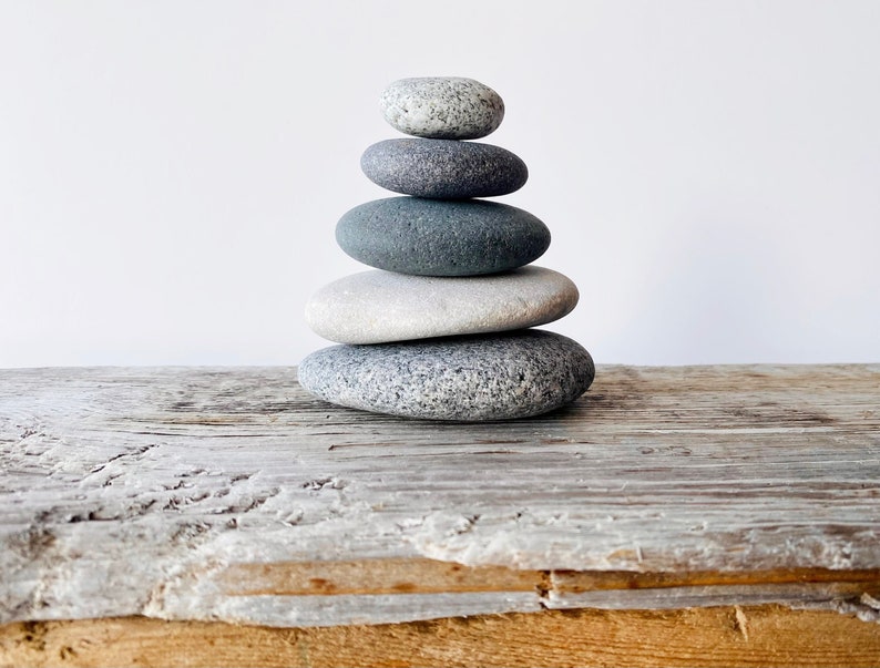 Boho Shelf Decor for Bathroom Stacking Stones Balancing - Etsy