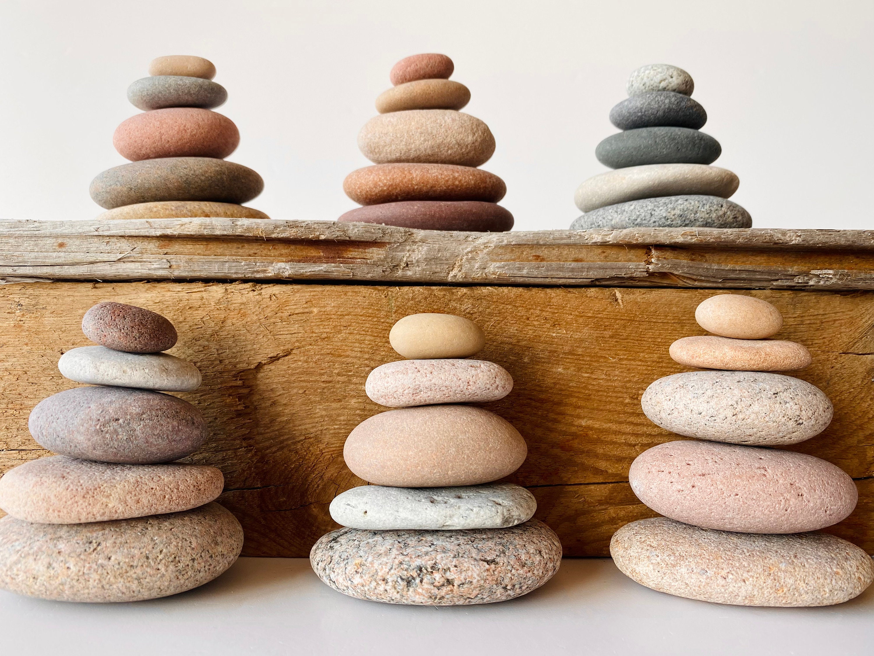Boho Shelf Decor for Bathroom Stacking Stones Balancing - Etsy