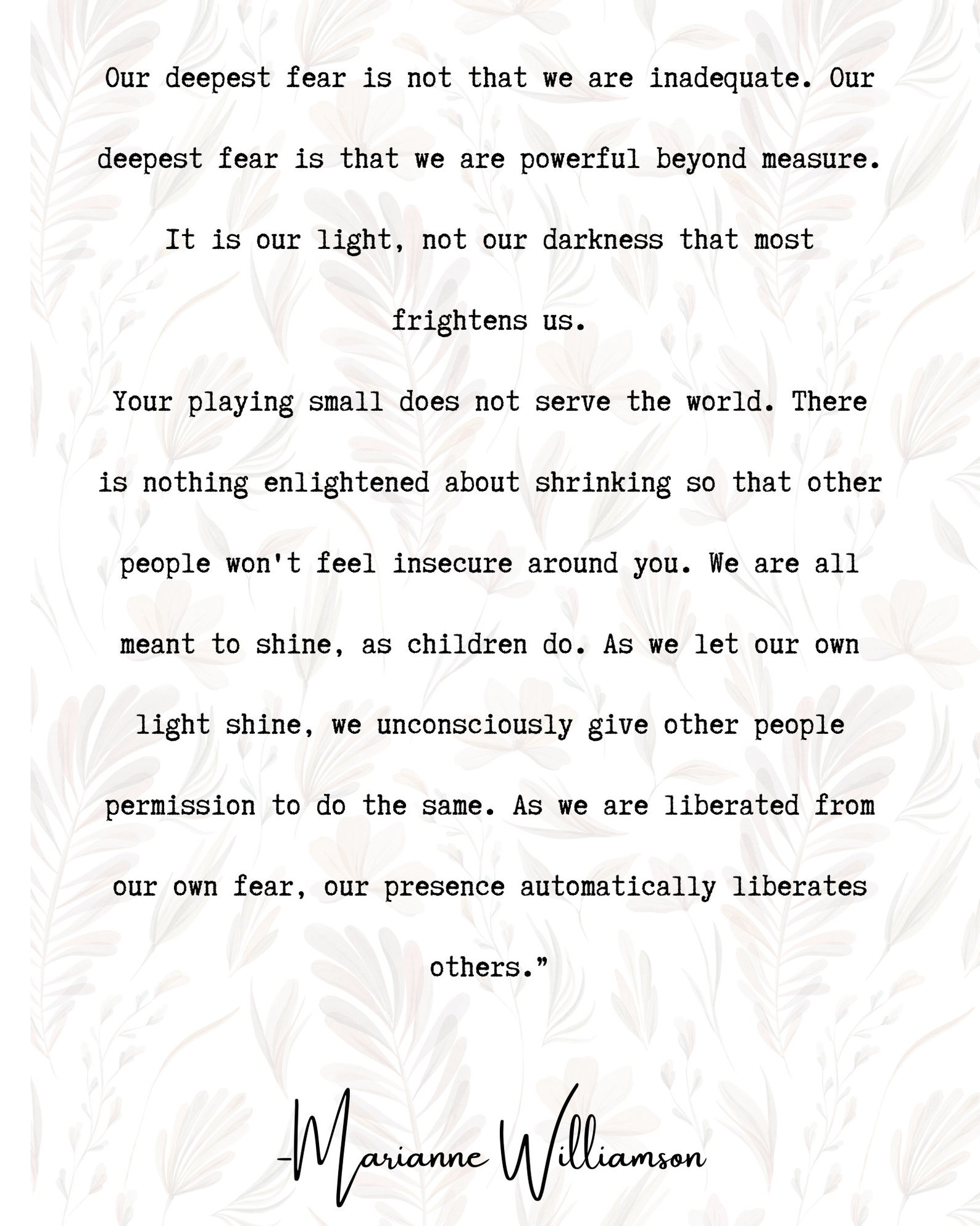 Coach Carter - Marianne Williamson - Poster - Etsy