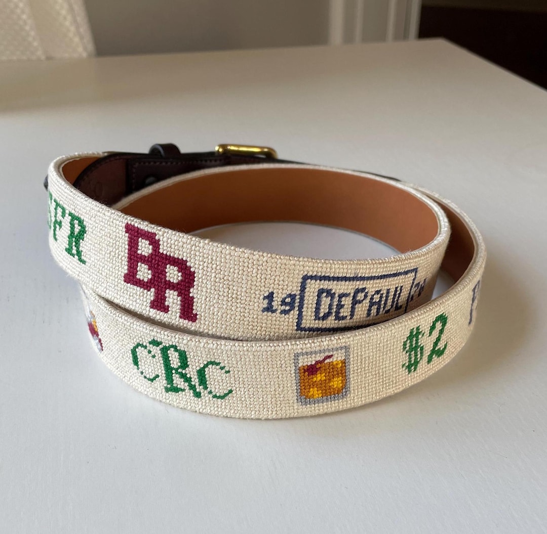 Custom Needlepoint "life" Belt - Etsy