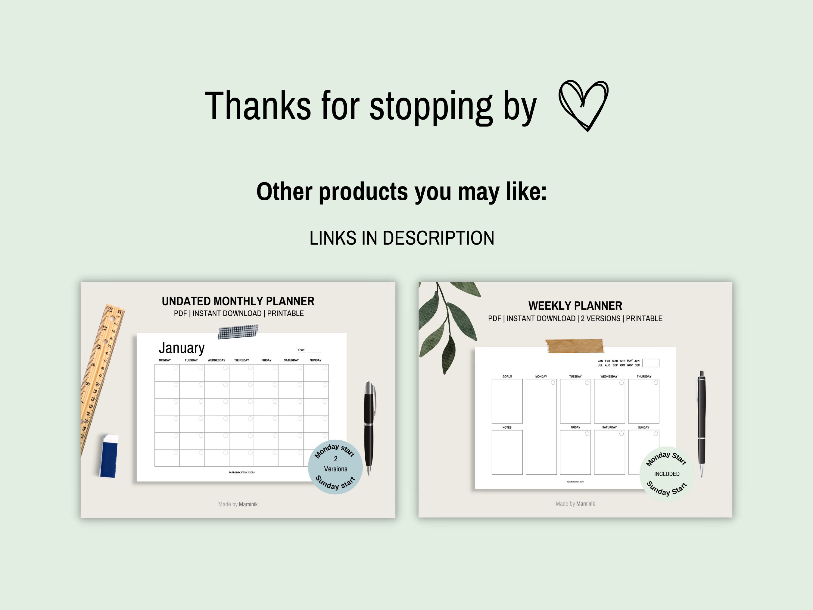 Habit Tracker Set, Monthly Habit Tracker, New Habit Tracker, Portrait ...