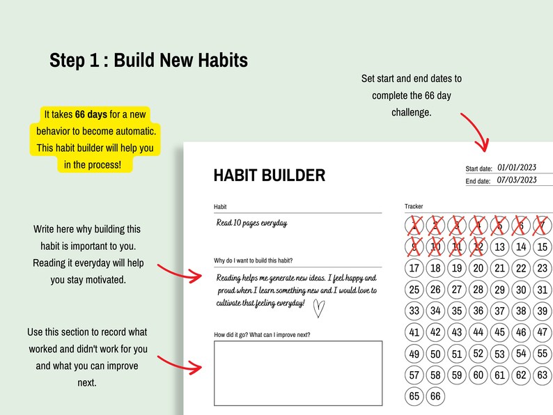 Habit Tracker Set, Monthly Habit Tracker, New Habit Tracker, Portrait ...