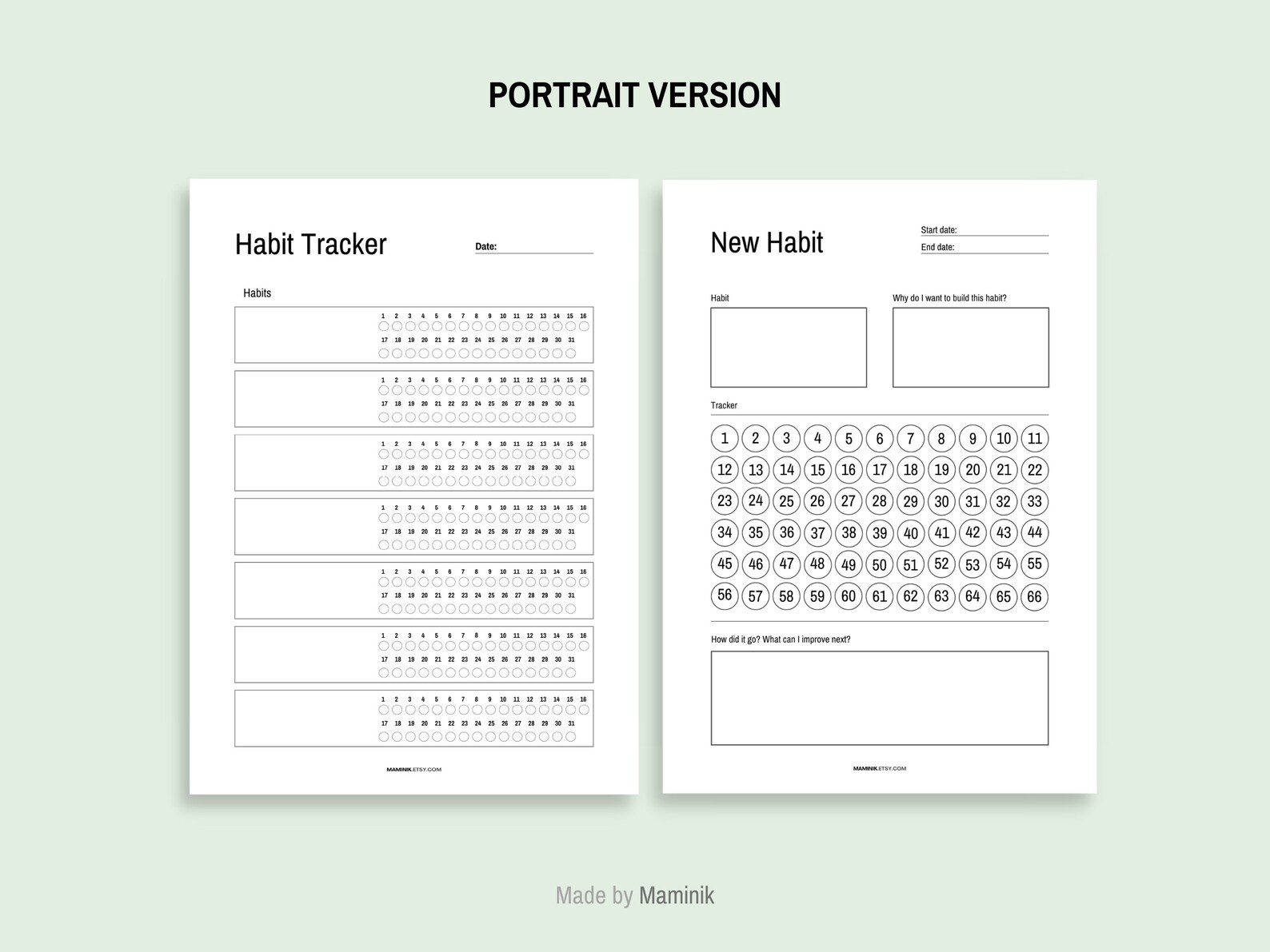 Habit Tracker Set Monthly Habit Tracker New Habit Tracker - Etsy