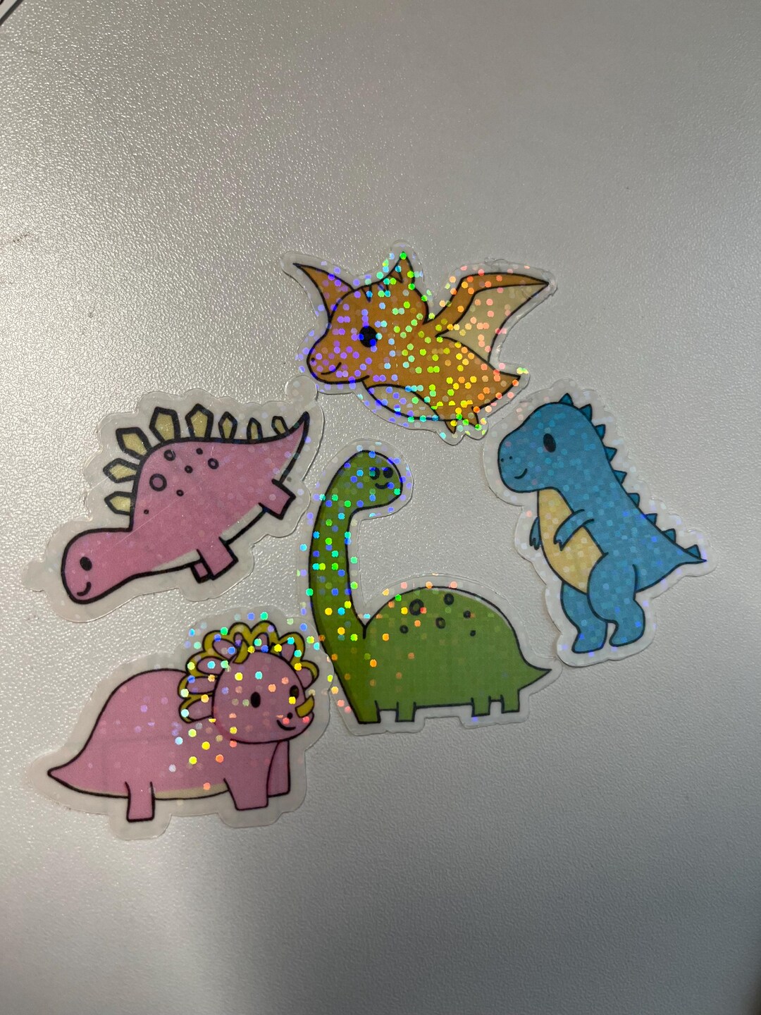 Holographic Dinosaur Sticker Packs (clear and Regular) - Etsy