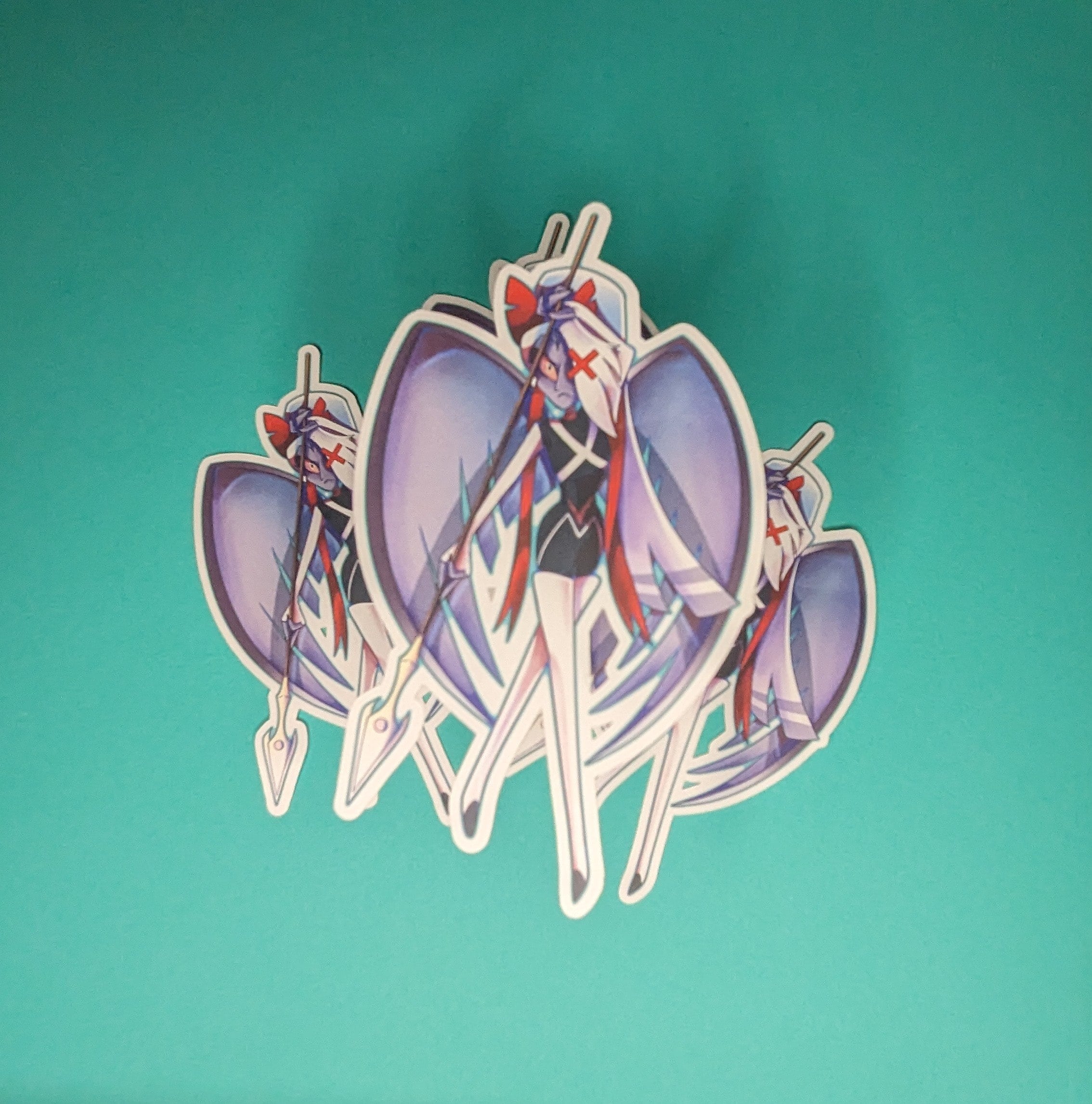 Hazbin Hotel Vaggie Matte Sticker Battle Form 3x5in Fanart Winged Girl ...