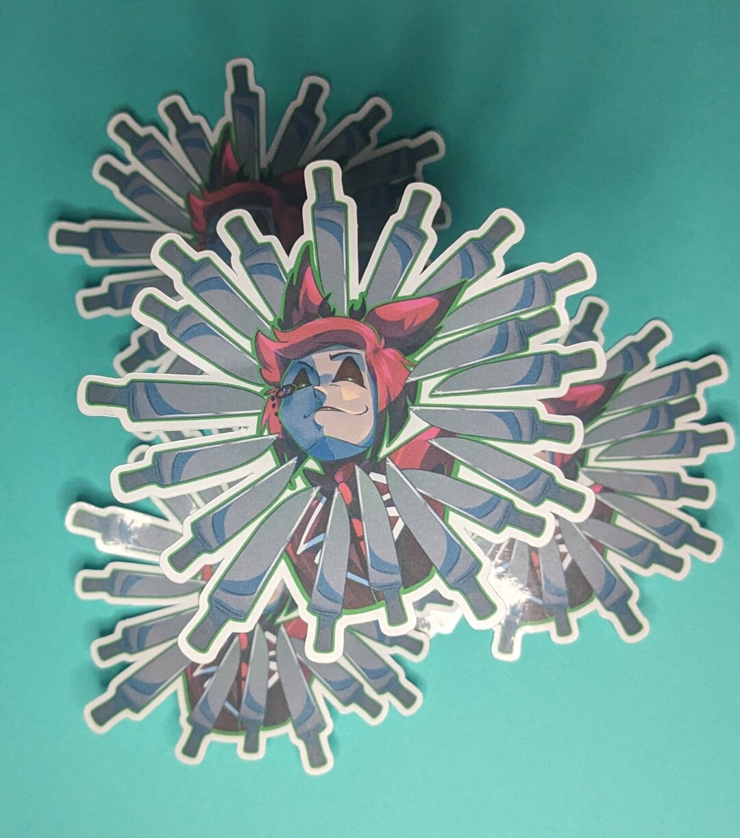Hazbin Hotel Matte Alastor All Knife Cat Meme 4.5in Sticker Fanart Gift ...