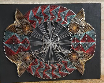 Two Angels Floating Above the Earth. String Art. - Etsy