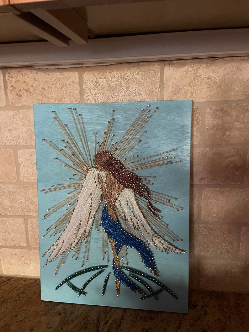 Two Angels Floating Above the Earth. String Art. - Etsy