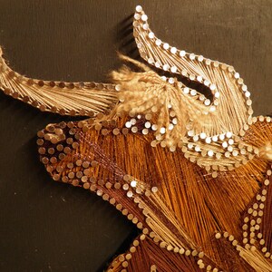 Texas Mascot Bevo, the Longhorn. Handmade. String Art. - Etsy