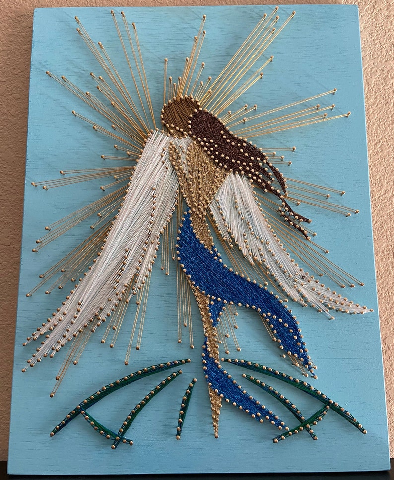 Two Angels Floating Above the Earth. String Art. - Etsy