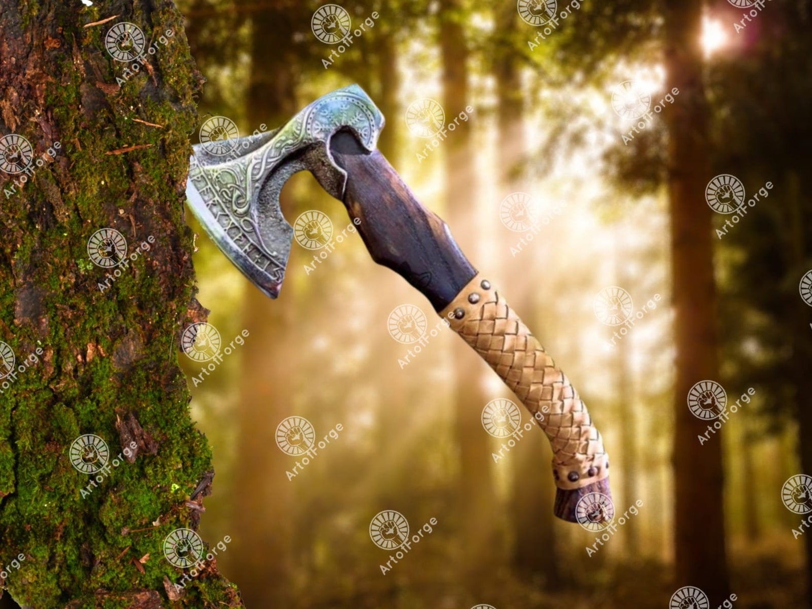 Personalized VIKING Axe Hand Forged Carbon Steel Medieval Battle Axe ...