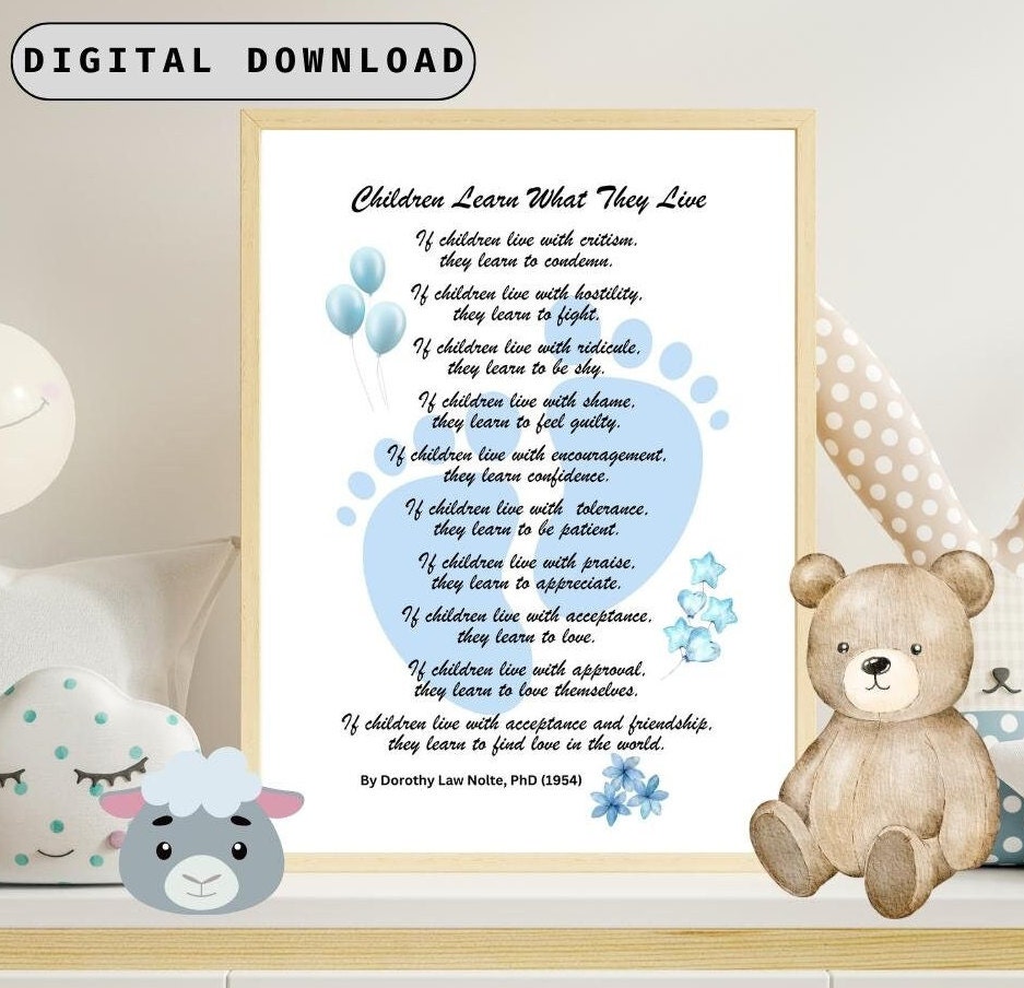 Children Learn What They Live by Dorothy Law Nolte Printable - Etsy