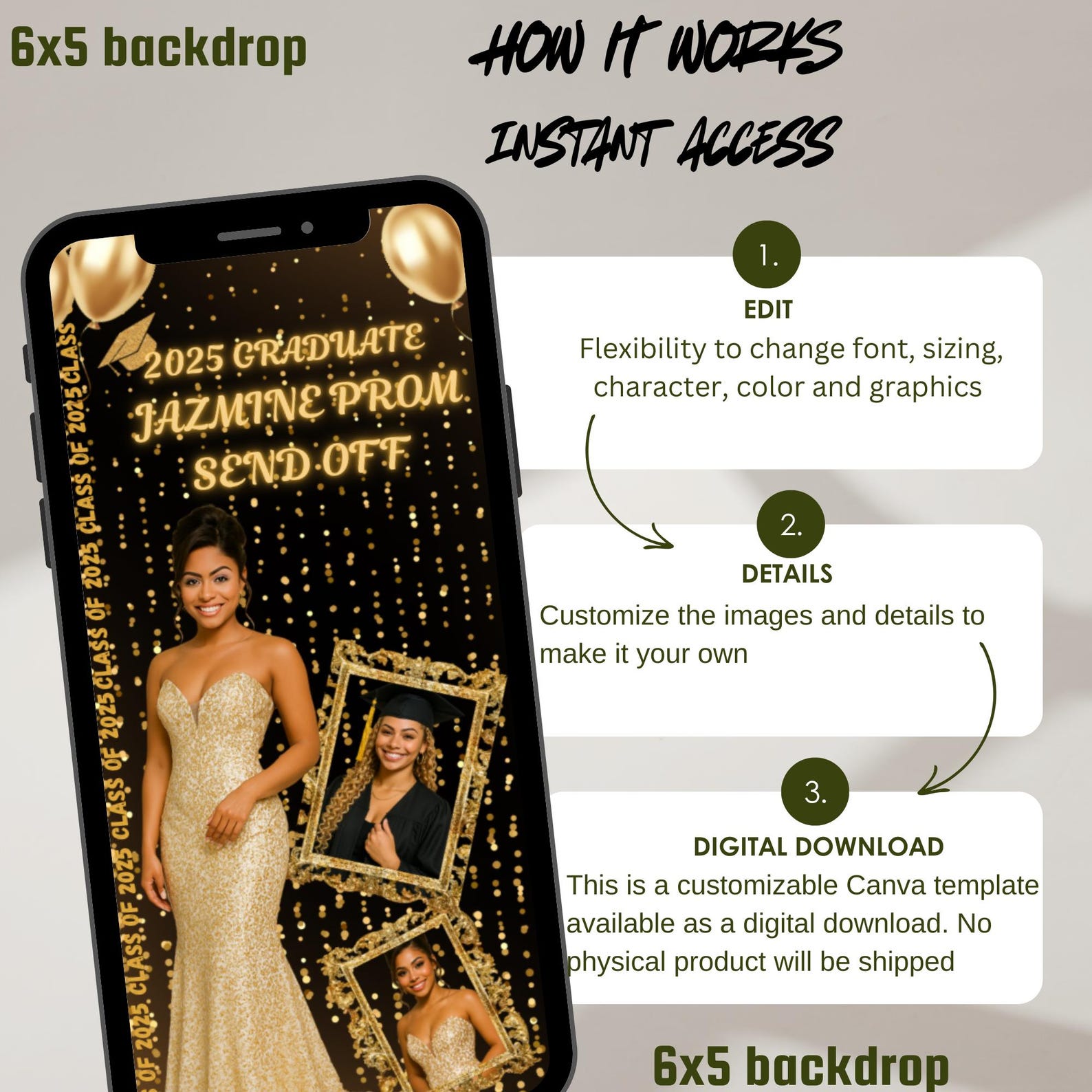 Editable Backdrop, Prom Send Off, Graduate Banner, Flyer, Event ...