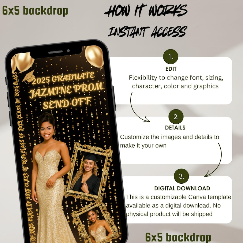 Editable Backdrop, Prom Send Off, Graduate Banner, Flyer, Event ...
