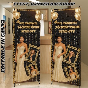 Editable Backdrop, Prom Send Off, Graduate Banner, Flyer, Event ...
